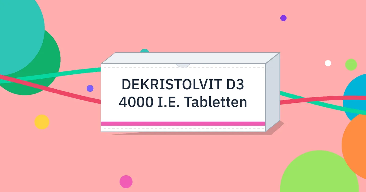 Symbolbild: Packung mit der Aufschrift DEKRISTOLVIT D3 4000 I.E. Tabletten (PZN 10818575) – Verfügbarkeit und Bezug in Apotheken in Frankfurt am Main