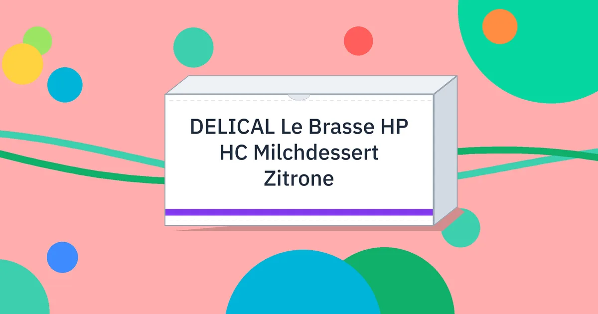 Symbolbild: Packung mit der Aufschrift DELICAL Le Brasse HP HC Milchdessert Zitrone (PZN 16611183) – Verfügbarkeit und Bezug in Apotheken in Frankfurt am Main
