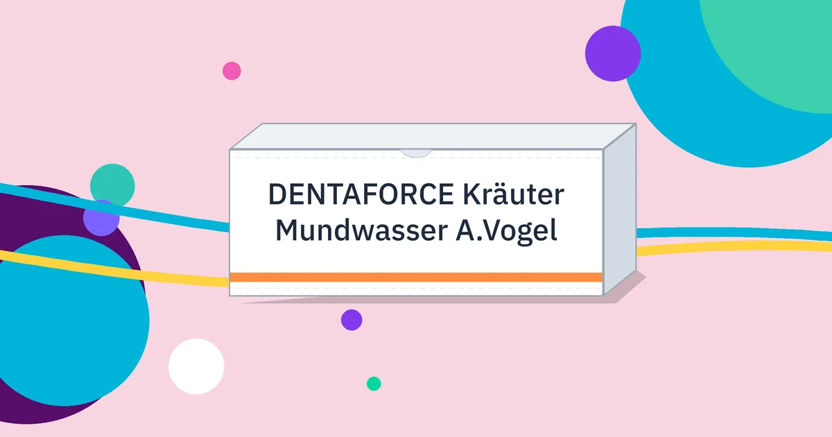 Symbolbild: Packung mit der Aufschrift DENTAFORCE Kräuter Mundwasser A.Vogel (PZN 03763313) – Verfügbarkeit und Bezug in Apotheken in Frankfurt am Main
