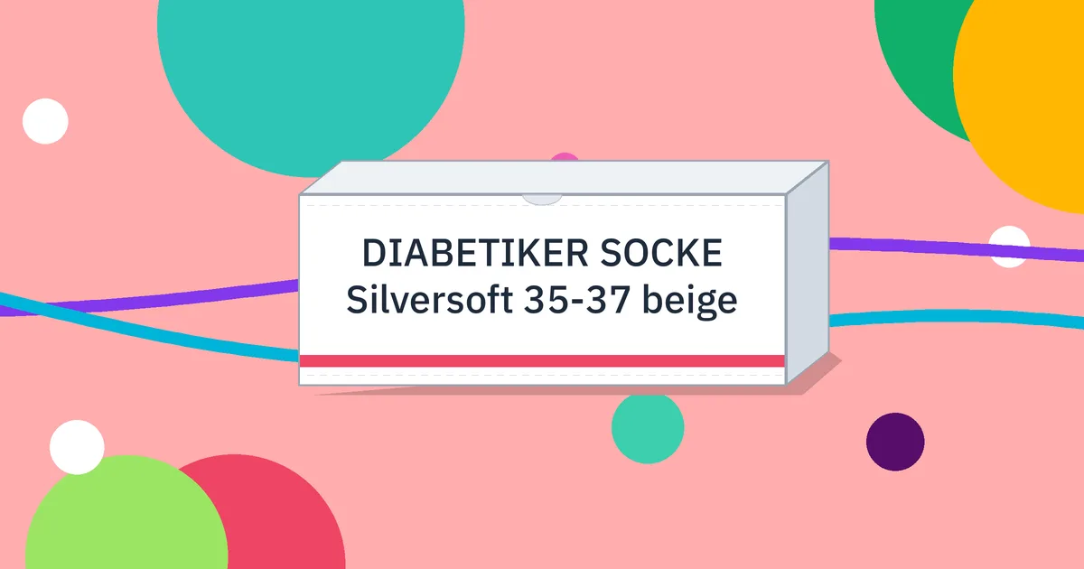 Symbolbild: Packung mit der Aufschrift DIABETIKER SOCKE Silversoft 35-37 beige (PZN 01832978) – Verfügbarkeit und Bezug in Apotheken in Frankfurt am Main