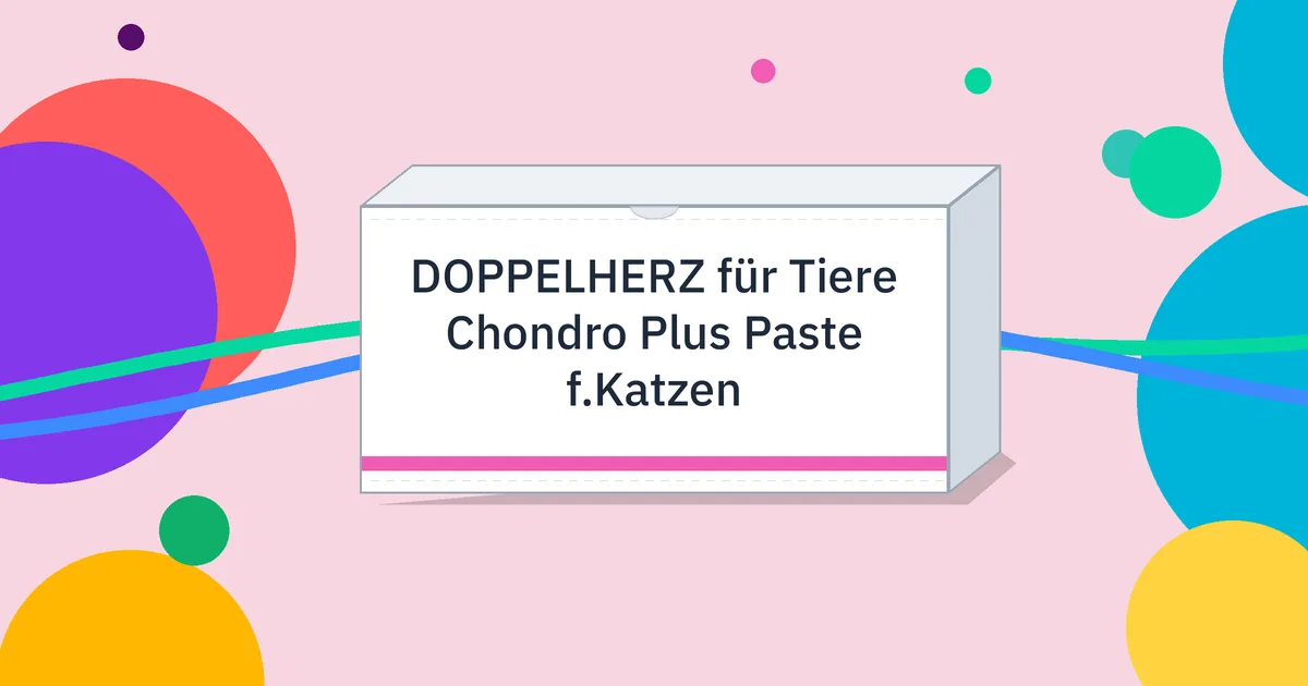 Symbolbild: Packung mit der Aufschrift DOPPELHERZ für Tiere Chondro Plus Paste f.Katzen (PZN 19745263) – Verfügbarkeit und Bezug in Apotheken in Frankfurt am Main