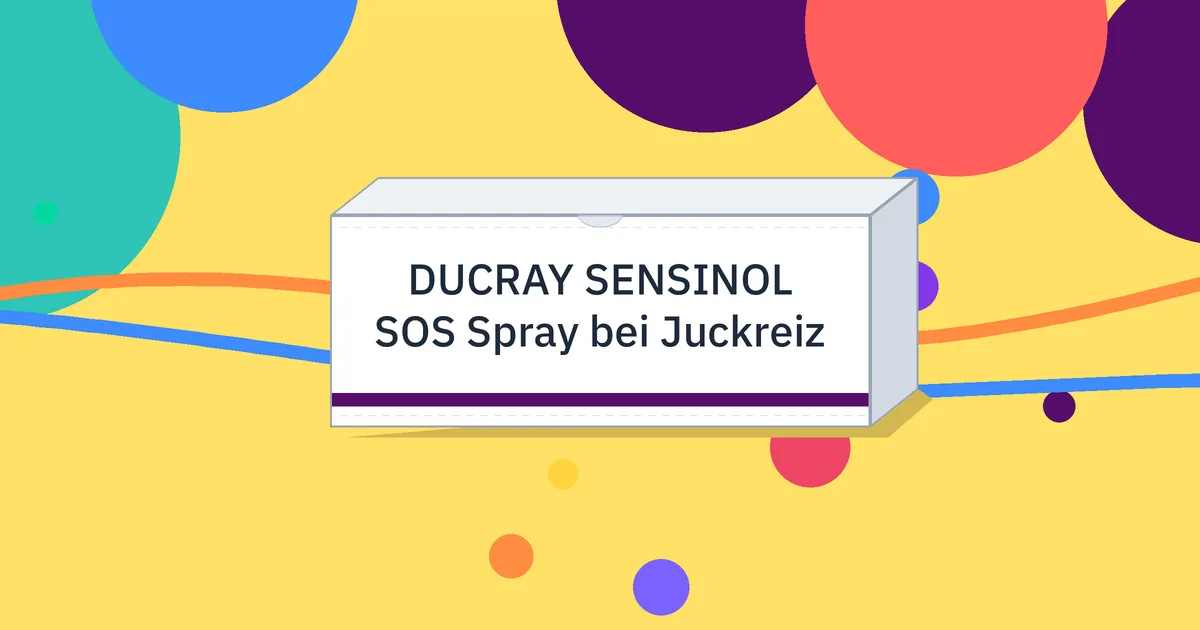 Symbolbild: Packung mit der Aufschrift DUCRAY SENSINOL SOS Spray bei Juckreiz (PZN 18844170) – Verfügbarkeit und Bezug in Apotheken in Frankfurt am Main