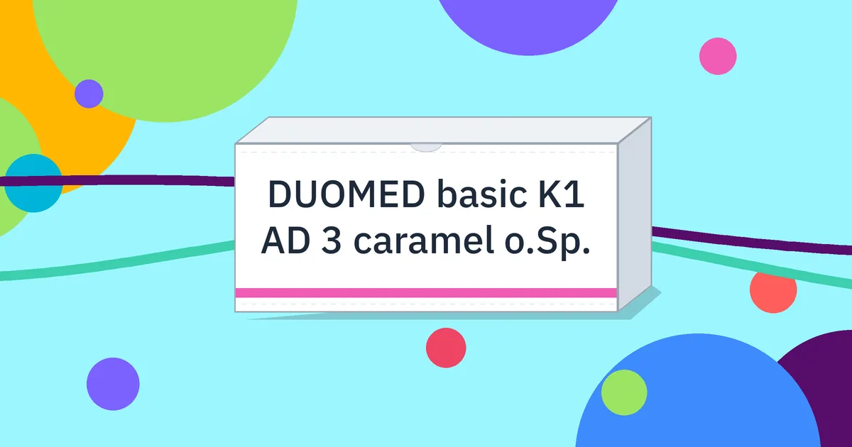 Symbolbild: Packung mit der Aufschrift DUOMED basic K1 AD 3 caramel o.Sp. (PZN 20903187) – Verfügbarkeit und Bezug in Apotheken in Frankfurt am Main