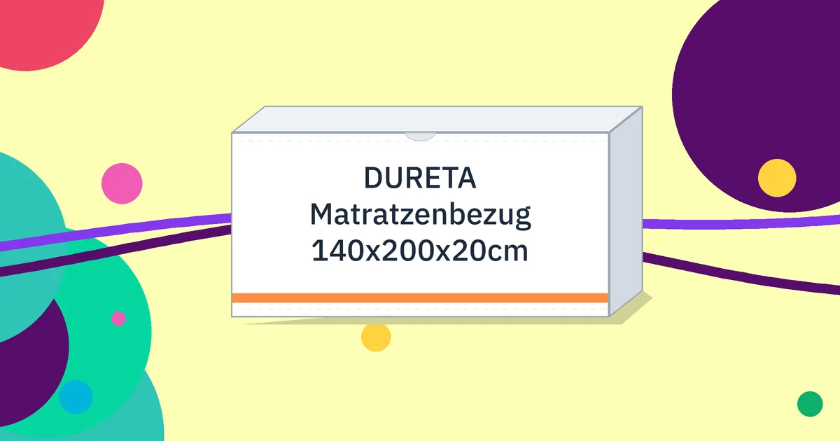 Symbolbild: Packung mit der Aufschrift DURETA Matratzenbezug 140x200x20cm (PZN 01855761) – Verfügbarkeit und Bezug in Apotheken in Frankfurt am Main