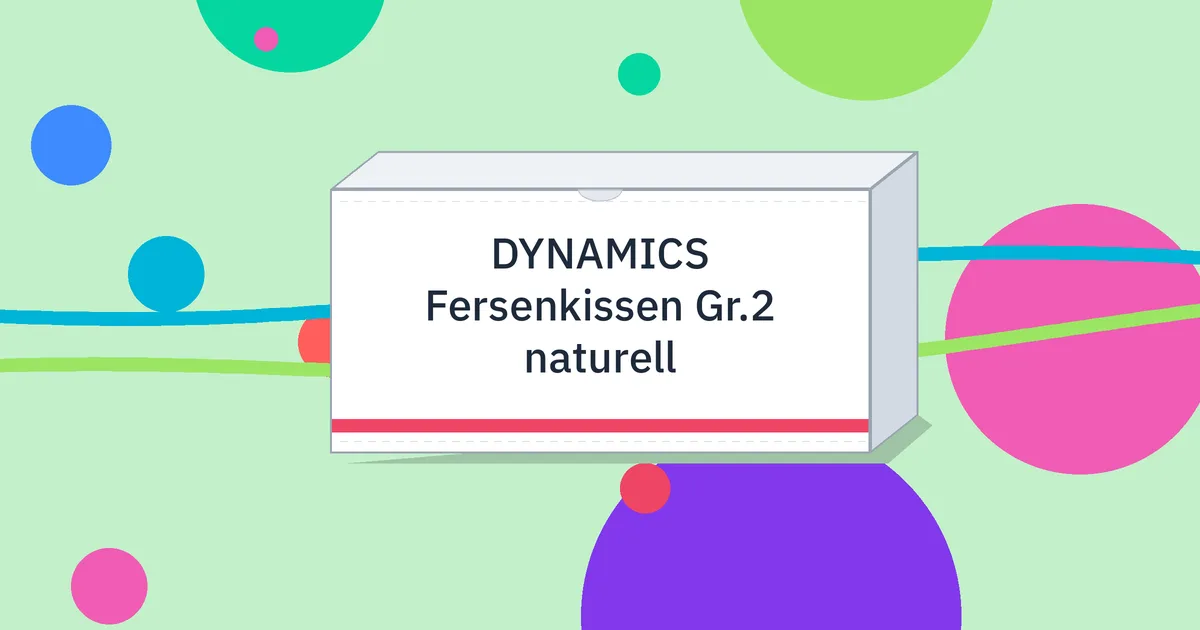 Symbolbild: Packung mit der Aufschrift DYNAMICS Fersenkissen Gr.2 naturell (PZN 10632149) – Verfügbarkeit und Bezug in Apotheken in Frankfurt am Main