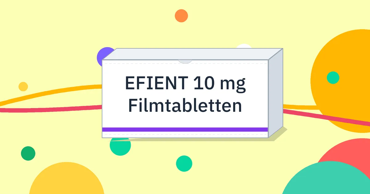 Symbolbild: Packung mit der Aufschrift EFIENT 10 mg Filmtabletten (PZN 06568693) – Verfügbarkeit und Bezug in Apotheken in Frankfurt am Main