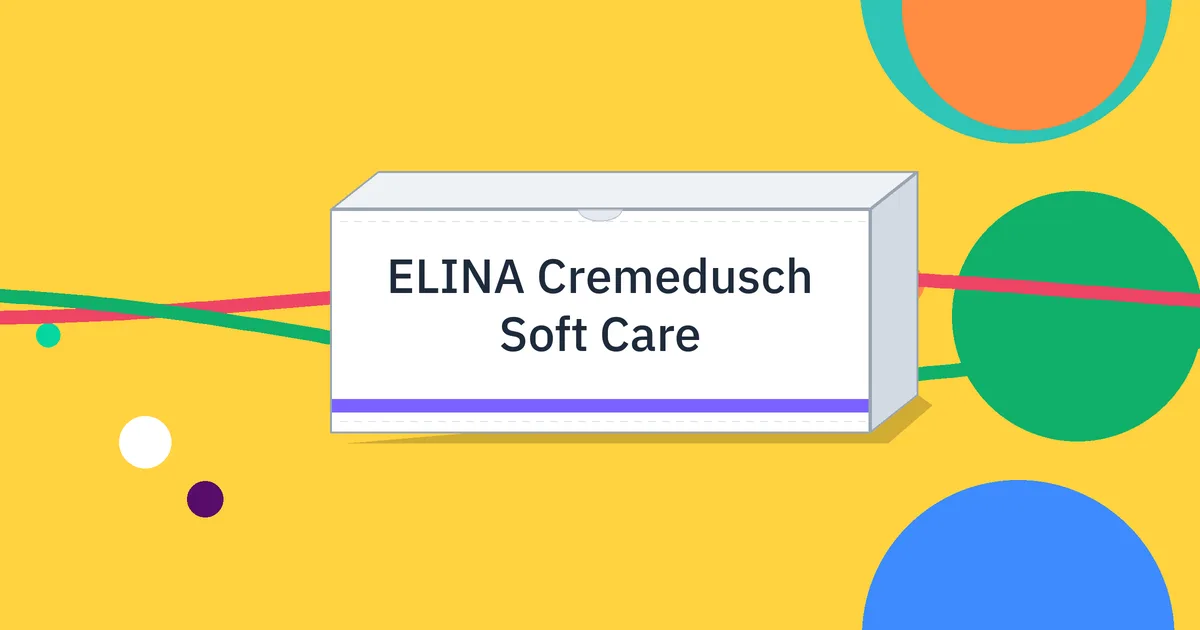 Symbolbild: Packung mit der Aufschrift ELINA Cremedusch Soft Care (PZN 19366560) – Verfügbarkeit und Bezug in Apotheken in Frankfurt am Main