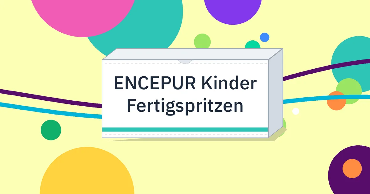 Symbolbild: Packung mit der Aufschrift ENCEPUR Kinder Fertigspritzen (PZN 17602418) – Verfügbarkeit und Bezug in Apotheken in Frankfurt am Main