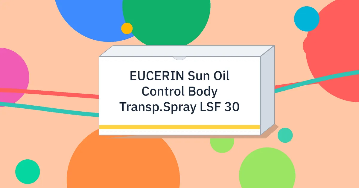 Symbolbild: Packung mit der Aufschrift EUCERIN Sun Oil Control Body Transp.Spray LSF 30 (PZN 17674903) – Verfügbarkeit und Bezug in Apotheken in Frankfurt am Main