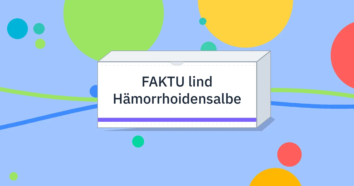 Symbolbild: Packung mit der Aufschrift FAKTU lind Hämorrhoidensalbe (PZN 17836435) – Verfügbarkeit und Bezug in Apotheken in Frankfurt am Main