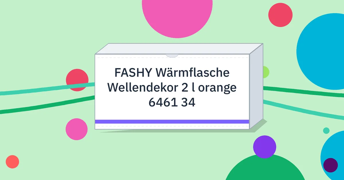 Symbolbild: Packung mit der Aufschrift FASHY Wärmflasche Wellendekor 2 l orange 6461 34 (PZN 16579137) – Verfügbarkeit und Bezug in Apotheken in Frankfurt am Main