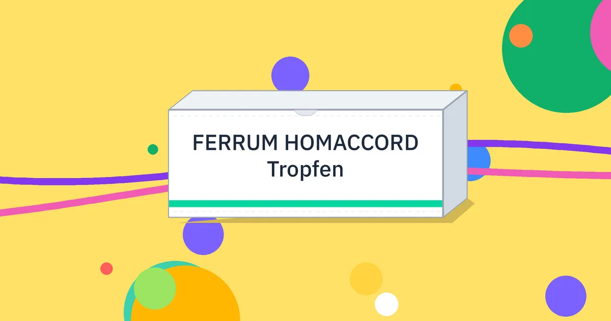 Symbolbild: Packung mit der Aufschrift FERRUM HOMACCORD Tropfen (PZN 00379927) – Verfügbarkeit und Bezug in Apotheken in Frankfurt am Main