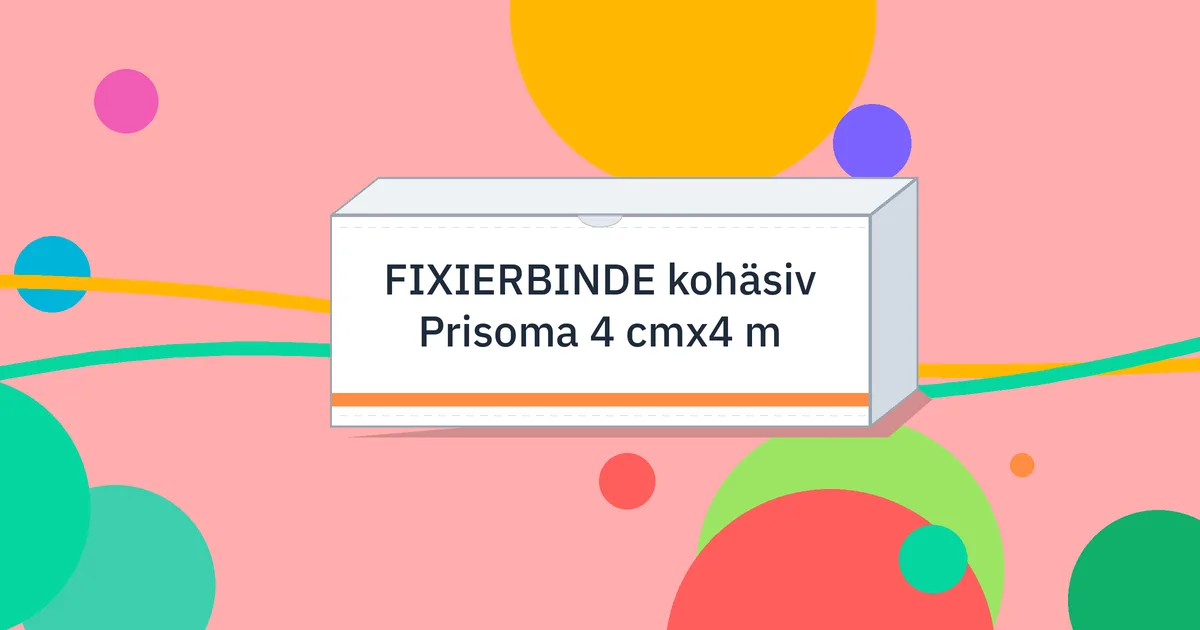 Symbolbild: Packung mit der Aufschrift FIXIERBINDE kohäsiv Prisoma 4 cmx4 m (PZN 18717193) – Verfügbarkeit und Bezug in Apotheken in Frankfurt am Main
