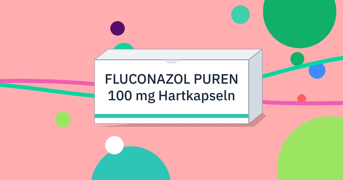 Symbolbild: Packung mit der Aufschrift FLUCONAZOL PUREN 100 mg Hartkapseln (PZN 11354735) – Verfügbarkeit und Bezug in Apotheken in Frankfurt am Main