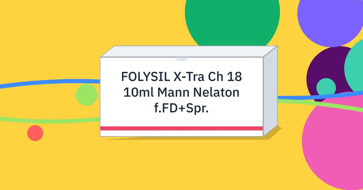 Symbolbild: Packung mit der Aufschrift FOLYSIL X-Tra Ch 18 10ml Mann Nelaton f.FD+Spr. (PZN 17998474) – Verfügbarkeit und Bezug in Apotheken in Frankfurt am Main