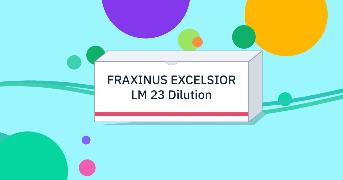 Symbolbild: Packung mit der Aufschrift FRAXINUS EXCELSIOR LM 23 Dilution (PZN 13492140) – Verfügbarkeit und Bezug in Apotheken in Frankfurt am Main