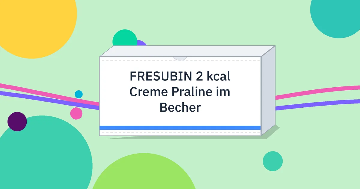 Symbolbild: Packung mit der Aufschrift FRESUBIN 2 kcal Creme Praline im Becher (PZN 19442611) – Verfügbarkeit und Bezug in Apotheken in Frankfurt am Main