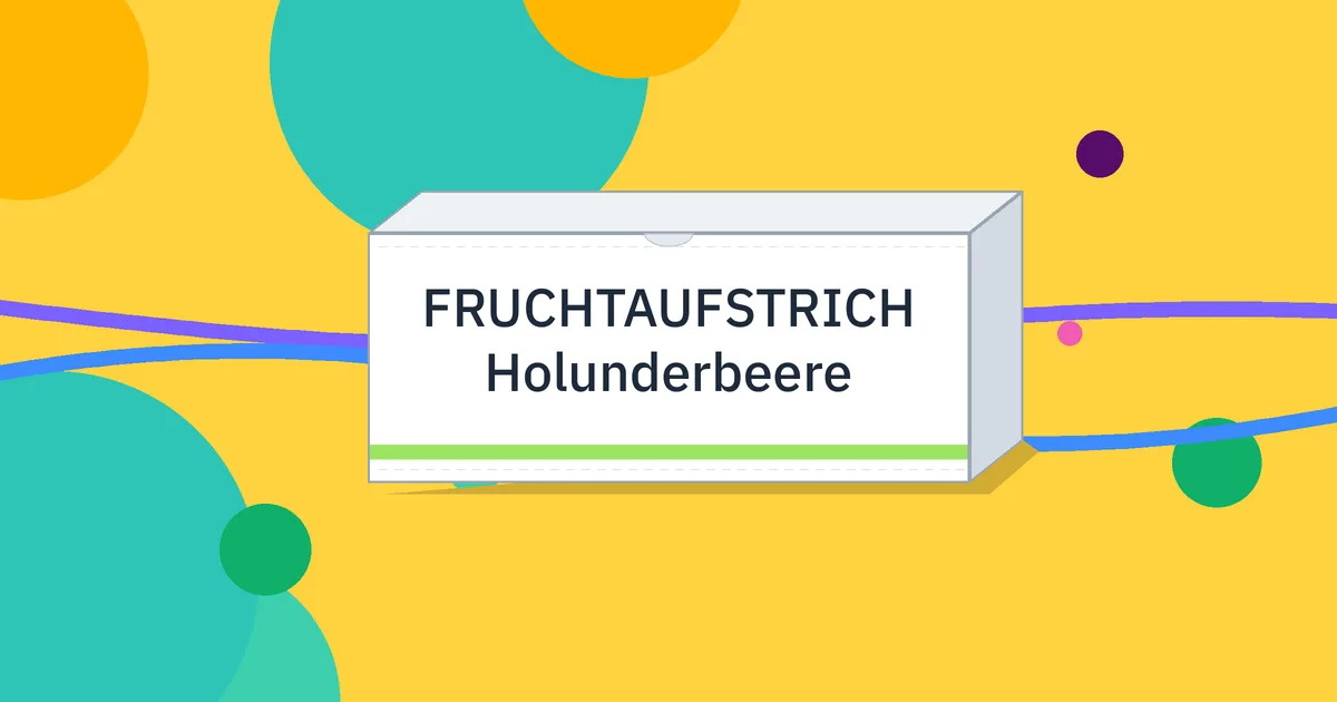 Symbolbild: Packung mit der Aufschrift FRUCHTAUFSTRICH Holunderbeere (PZN 09649446) – Verfügbarkeit und Bezug in Apotheken in Frankfurt am Main