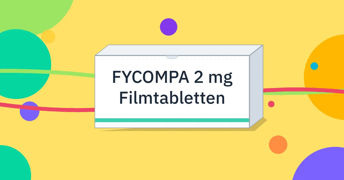 Symbolbild: Packung mit der Aufschrift FYCOMPA 2 mg Filmtabletten (PZN 08769266) – Verfügbarkeit und Bezug in Apotheken in Frankfurt am Main