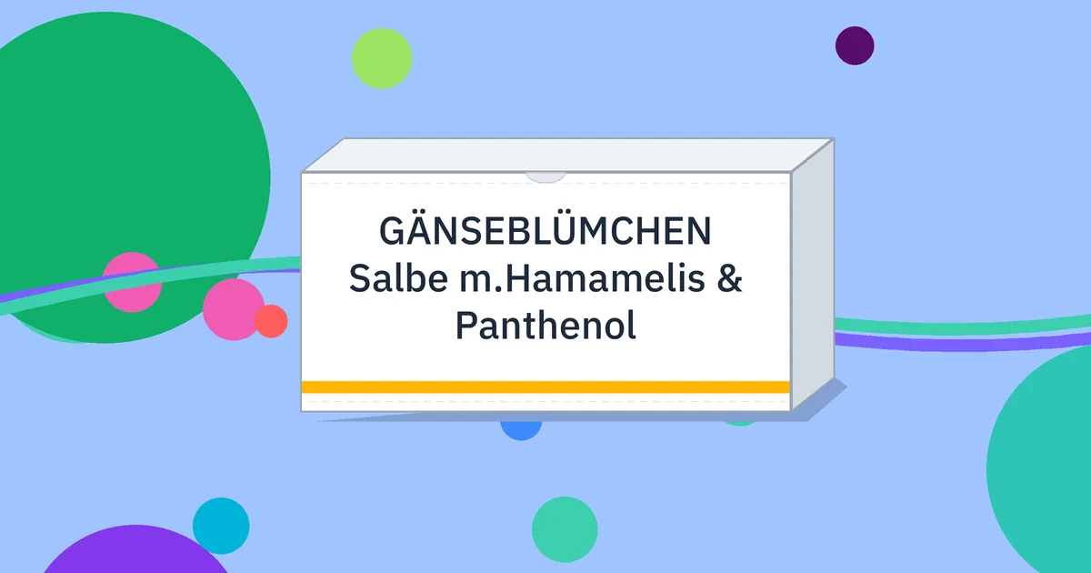 Symbolbild: Packung mit der Aufschrift GÄNSEBLÜMCHEN Salbe m.Hamamelis & Panthenol (PZN 15780067) – Verfügbarkeit und Bezug in Apotheken in Frankfurt am Main