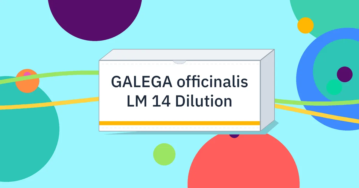 Symbolbild: Packung mit der Aufschrift GALEGA officinalis LM 14 Dilution (PZN 13495782) – Verfügbarkeit und Bezug in Apotheken in Frankfurt am Main