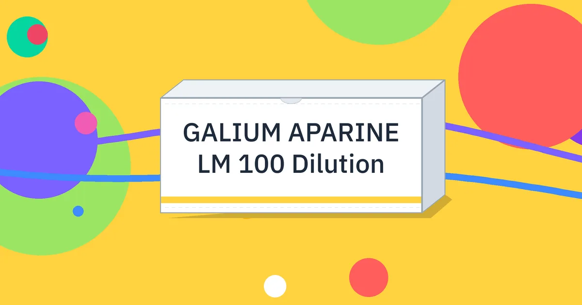 Symbolbild: Packung mit der Aufschrift GALIUM APARINE LM 100 Dilution (PZN 13497410) – Verfügbarkeit und Bezug in Apotheken in Frankfurt am Main