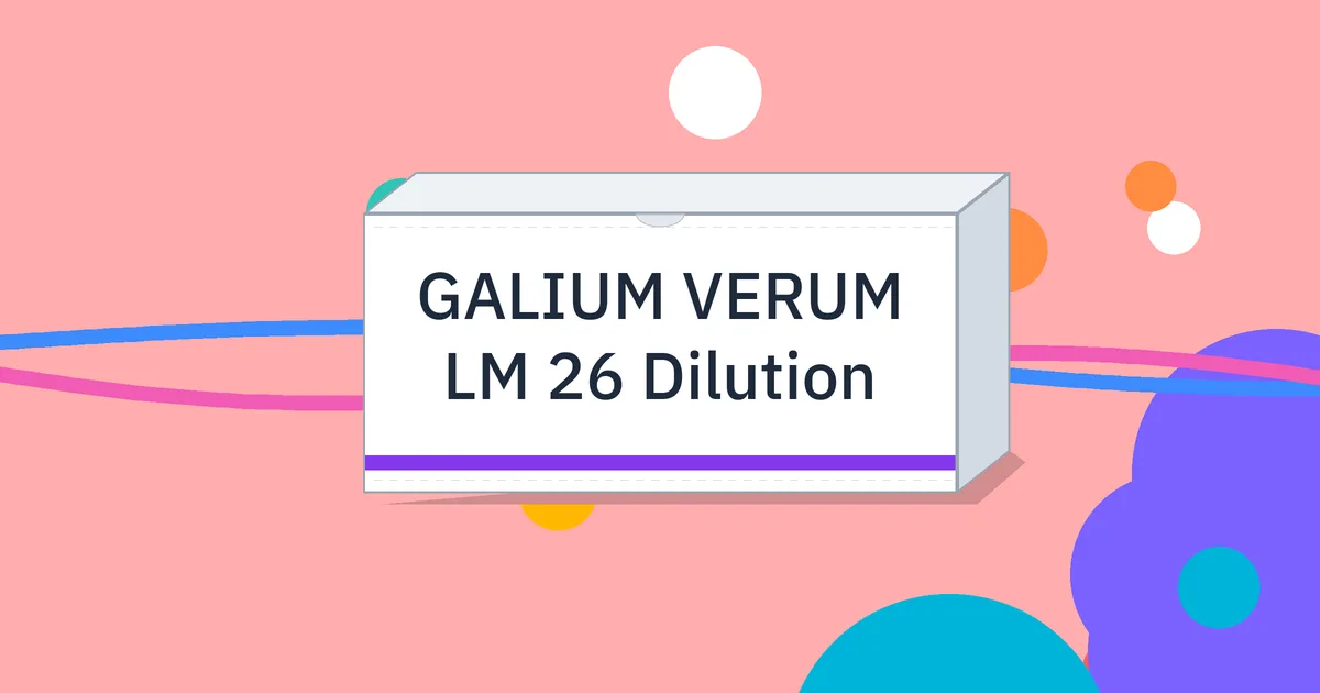 Symbolbild: Packung mit der Aufschrift GALIUM VERUM LM 26 Dilution (PZN 13497752) – Verfügbarkeit und Bezug in Apotheken in Frankfurt am Main