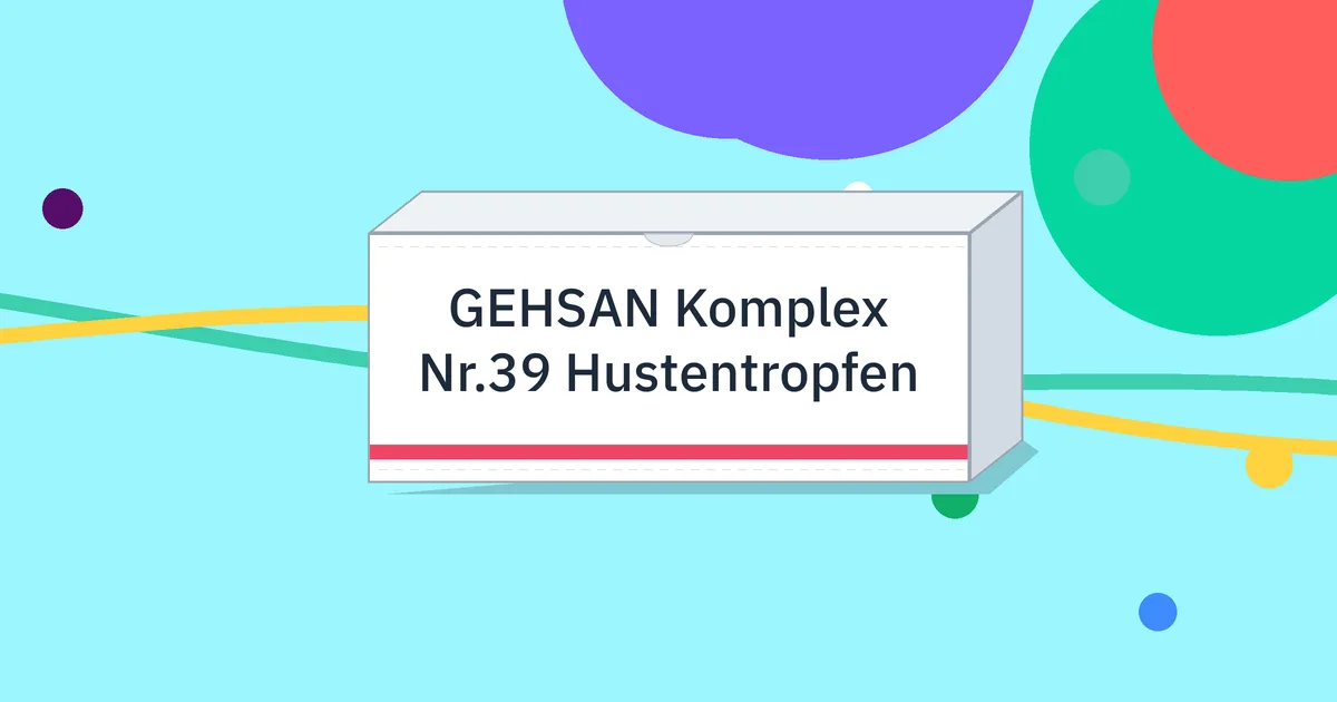 Symbolbild: Packung mit der Aufschrift GEHSAN Komplex Nr.39 Hustentropfen (PZN 03818497) – Verfügbarkeit und Bezug in Apotheken in Frankfurt am Main
