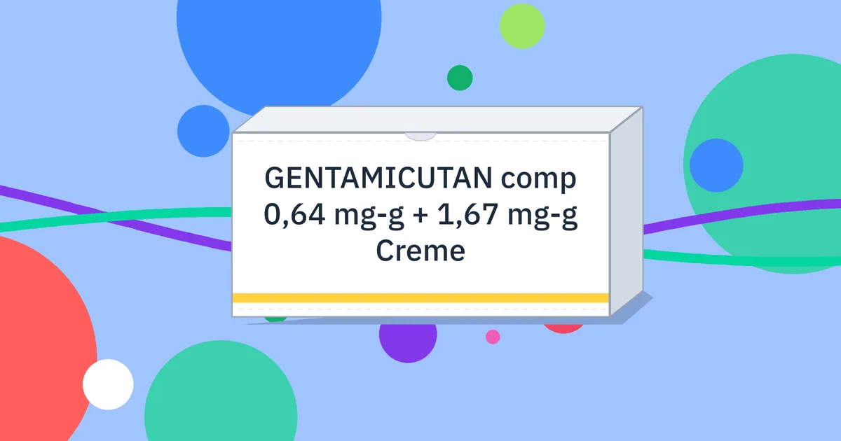 Symbolbild: Packung mit der Aufschrift GENTAMICUTAN comp 0,64 mg-g + 1,67 mg-g Creme (PZN 17445350) – Verfügbarkeit und Bezug in Apotheken in Frankfurt am Main