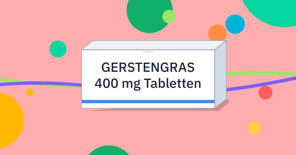 Symbolbild: Packung mit der Aufschrift GERSTENGRAS 400 mg Tabletten (PZN 08852292) – Verfügbarkeit und Bezug in Apotheken in Frankfurt am Main