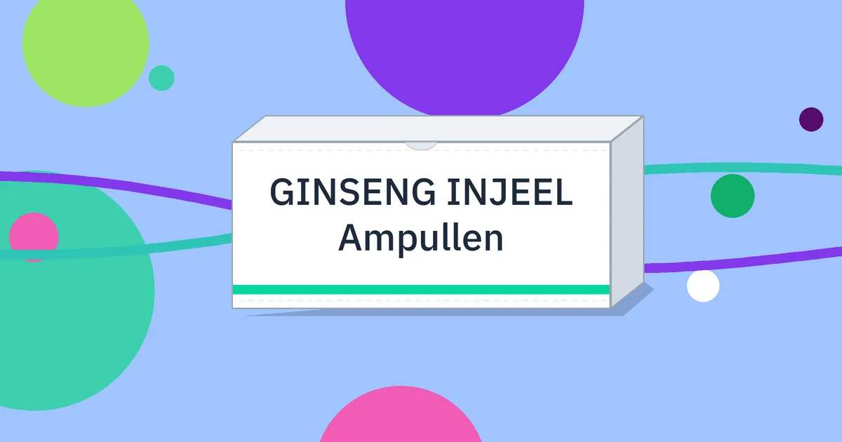Symbolbild: Packung mit der Aufschrift GINSENG INJEEL Ampullen (PZN 00419928) – Verfügbarkeit und Bezug in Apotheken in Frankfurt am Main