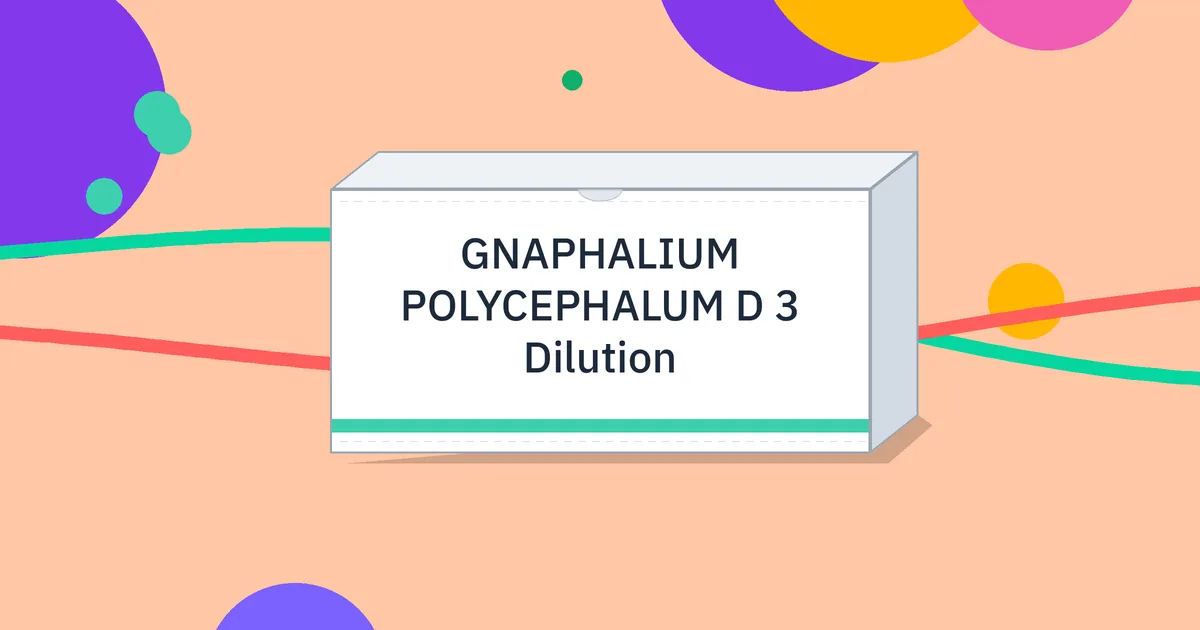 Symbolbild: Packung mit der Aufschrift GNAPHALIUM POLYCEPHALUM D 3 Dilution (PZN 02116787) – Verfügbarkeit und Bezug in Apotheken in Frankfurt am Main