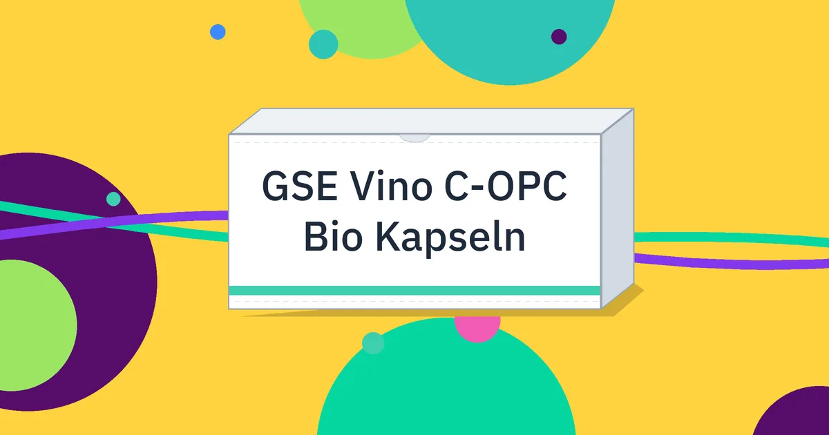 Symbolbild: Packung mit der Aufschrift GSE Vino C-OPC Bio Kapseln (PZN 18457303) – Verfügbarkeit und Bezug in Apotheken in Frankfurt am Main