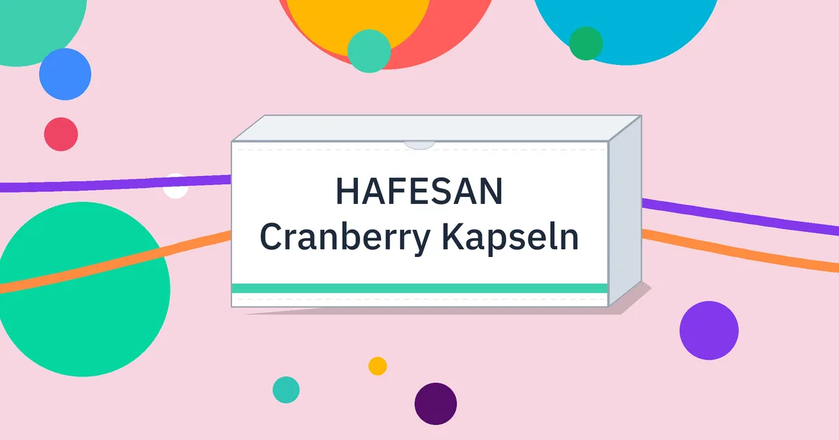 Symbolbild: Packung mit der Aufschrift HAFESAN Cranberry Kapseln (PZN 06138892) – Verfügbarkeit und Bezug in Apotheken in Frankfurt am Main
