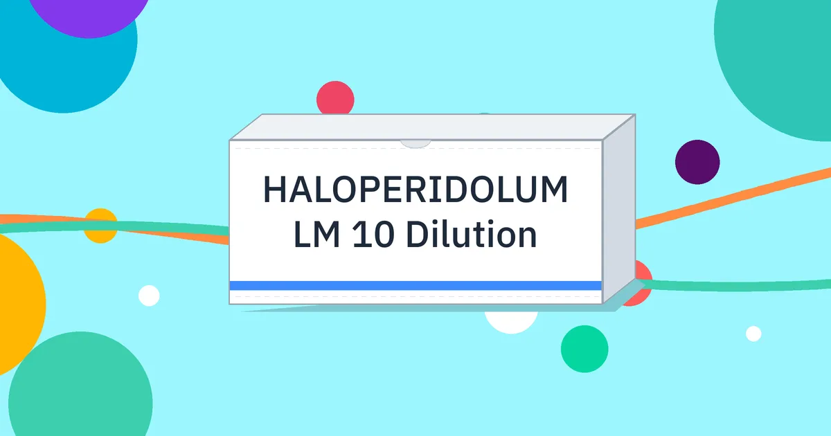 Symbolbild: Packung mit der Aufschrift HALOPERIDOLUM LM 10 Dilution (PZN 12883482) – Verfügbarkeit und Bezug in Apotheken in Frankfurt am Main