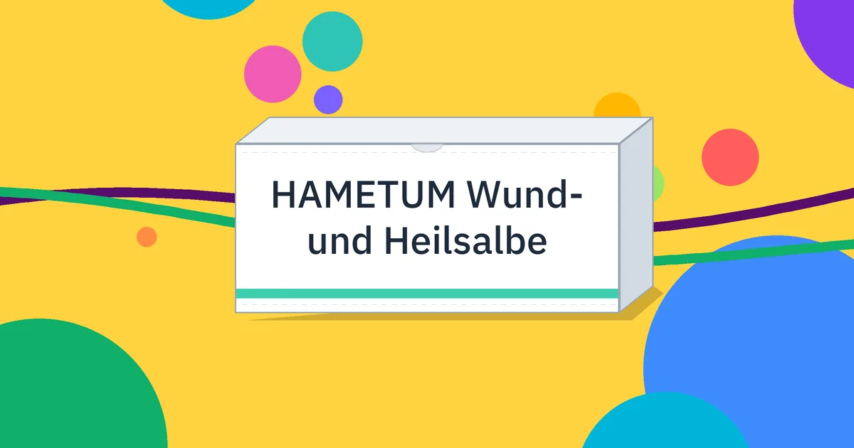 Symbolbild: Packung mit der Aufschrift HAMETUM Wund- und Heilsalbe (PZN 00429068) – Verfügbarkeit und Bezug in Apotheken in Frankfurt am Main