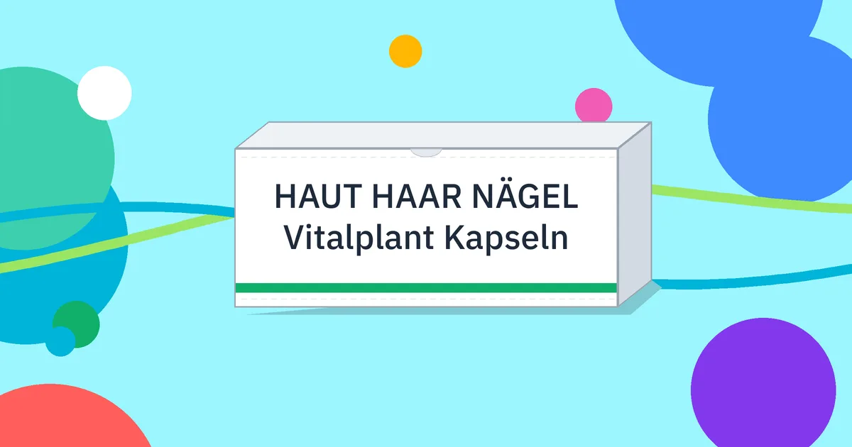 Symbolbild: Packung mit der Aufschrift HAUT HAAR NÄGEL Vitalplant Kapseln (PZN 12504102) – Verfügbarkeit und Bezug in Apotheken in Frankfurt am Main