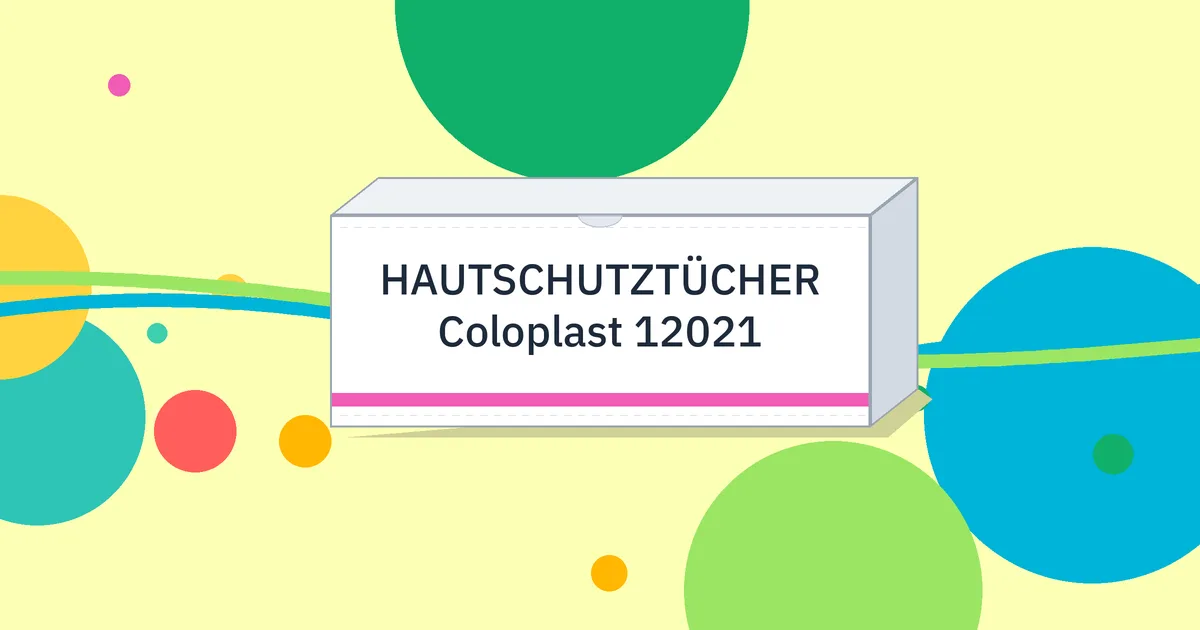 Symbolbild: Packung mit der Aufschrift HAUTSCHUTZTÜCHER Coloplast 12021 (PZN 09198736) – Verfügbarkeit und Bezug in Apotheken in Frankfurt am Main