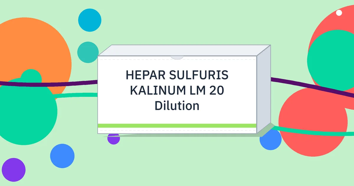 Symbolbild: Packung mit der Aufschrift HEPAR SULFURIS KALINUM LM 20 Dilution (PZN 12887971) – Verfügbarkeit und Bezug in Apotheken in Frankfurt am Main