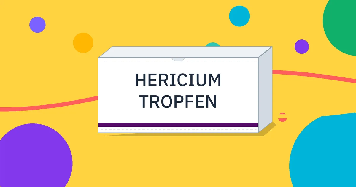 Symbolbild: Packung mit der Aufschrift HERICIUM TROPFEN (PZN 15229257) – Verfügbarkeit und Bezug in Apotheken in Frankfurt am Main