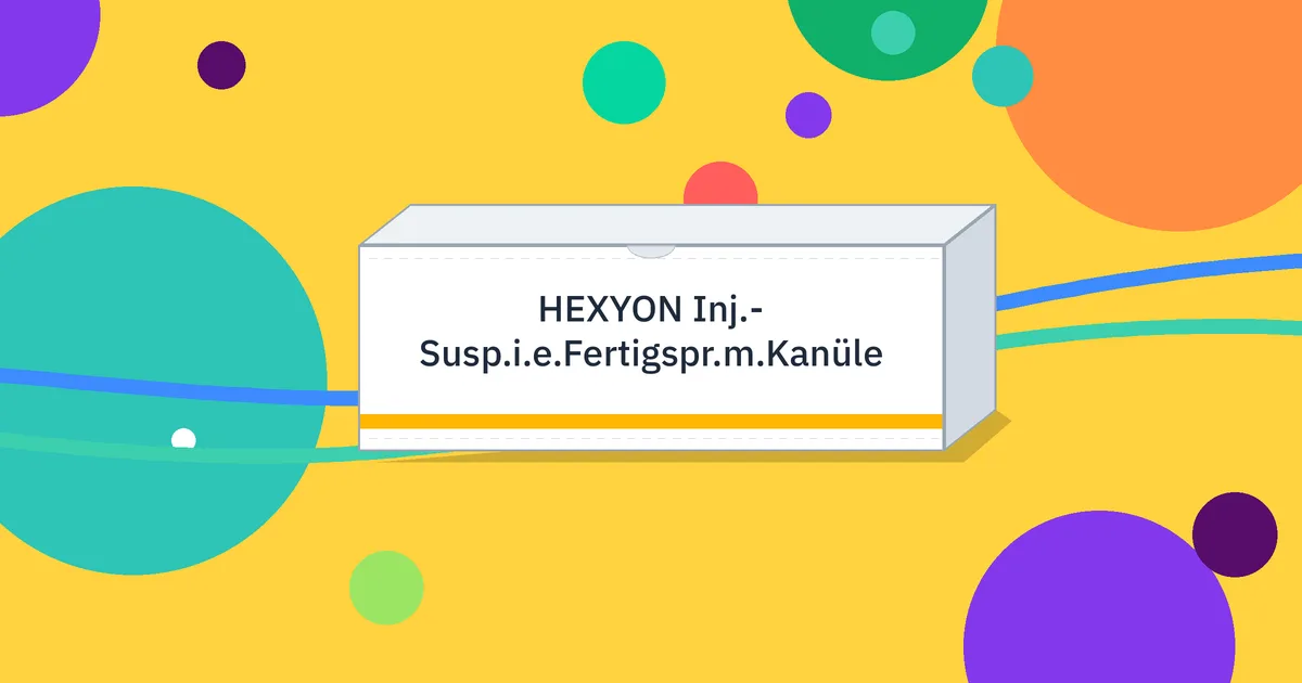 Symbolbild: Packung mit der Aufschrift HEXYON Inj.-Susp.i.e.Fertigspr.m.Kanüle (PZN 18115577) – Verfügbarkeit und Bezug in Apotheken in Frankfurt am Main