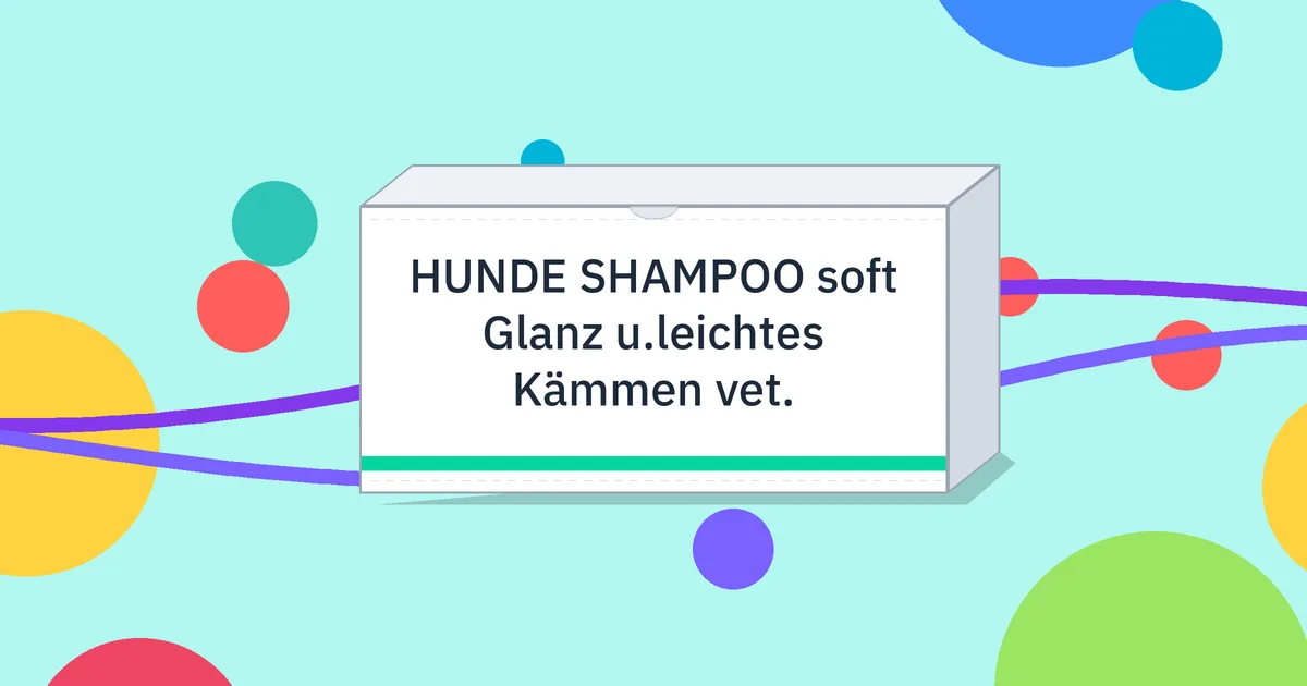 Symbolbild: Packung mit der Aufschrift HUNDE SHAMPOO soft Glanz u.leichtes Kämmen vet. (PZN 09727554) – Verfügbarkeit und Bezug in Apotheken in Frankfurt am Main
