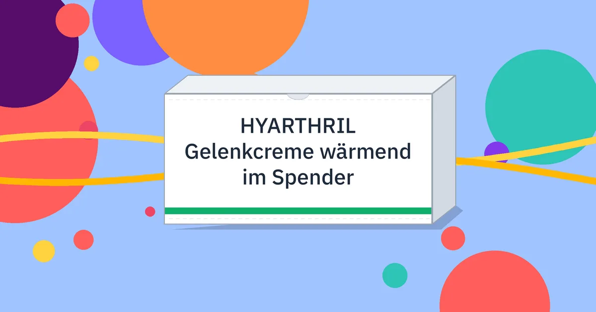 Symbolbild: Packung mit der Aufschrift HYARTHRIL Gelenkcreme wärmend im Spender (PZN 14341615) – Verfügbarkeit und Bezug in Apotheken in Frankfurt am Main