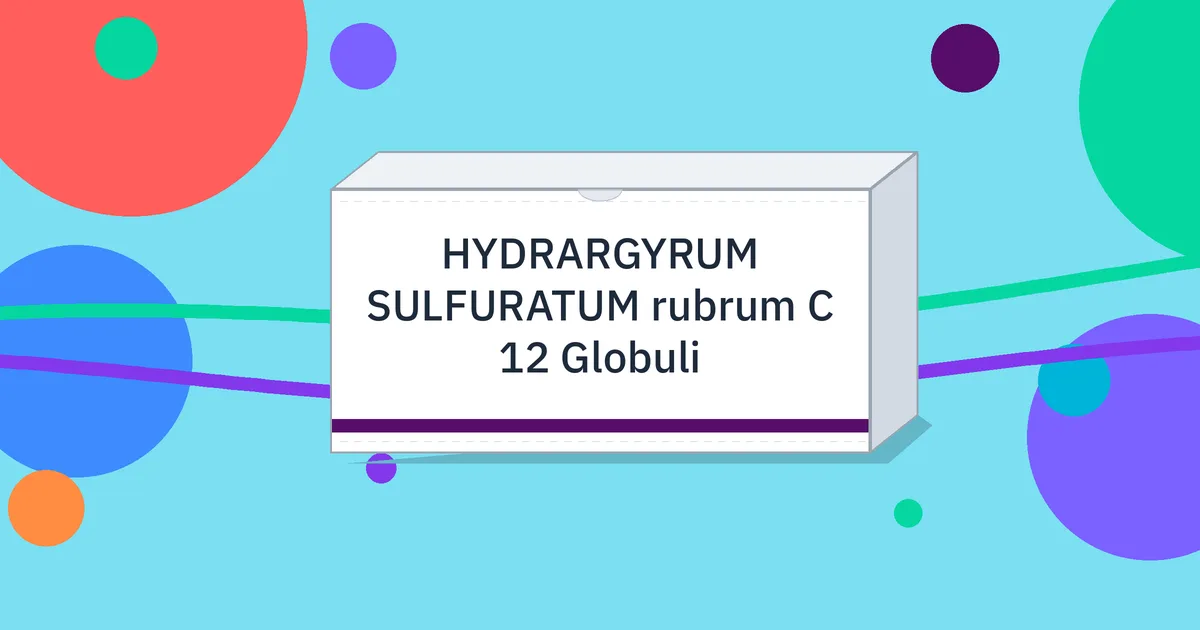 Symbolbild: Packung mit der Aufschrift HYDRARGYRUM SULFURATUM rubrum C 12 Globuli (PZN 16670116) – Verfügbarkeit und Bezug in Apotheken in Frankfurt am Main
