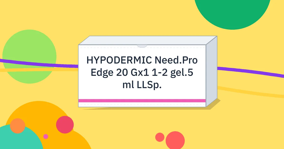 Symbolbild: Packung mit der Aufschrift HYPODERMIC Need.Pro Edge 20 Gx1 1-2 gel.5 ml LLSp. (PZN 09104876) – Verfügbarkeit und Bezug in Apotheken in Frankfurt am Main