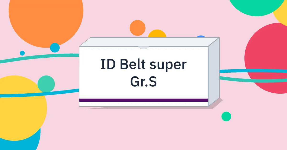 Symbolbild: Packung mit der Aufschrift ID Belt super Gr.S (PZN 16654241) – Verfügbarkeit und Bezug in Apotheken in Frankfurt am Main