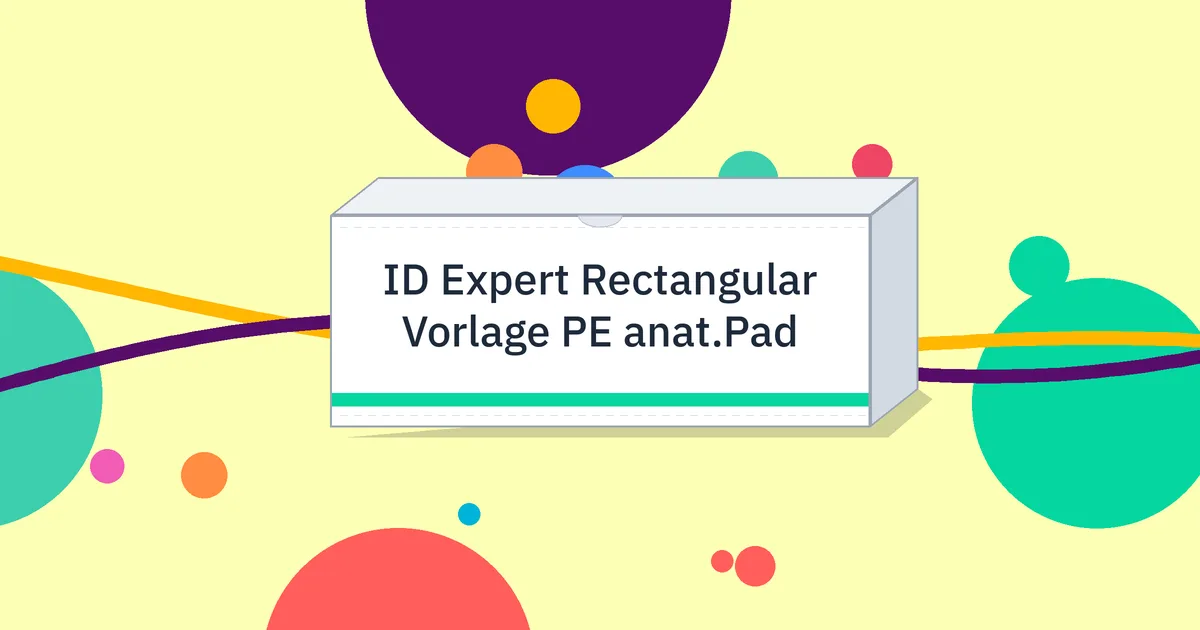 Symbolbild: Packung mit der Aufschrift ID Expert Rectangular Vorlage PE anat.Pad (PZN 10049415) – Verfügbarkeit und Bezug in Apotheken in Frankfurt am Main