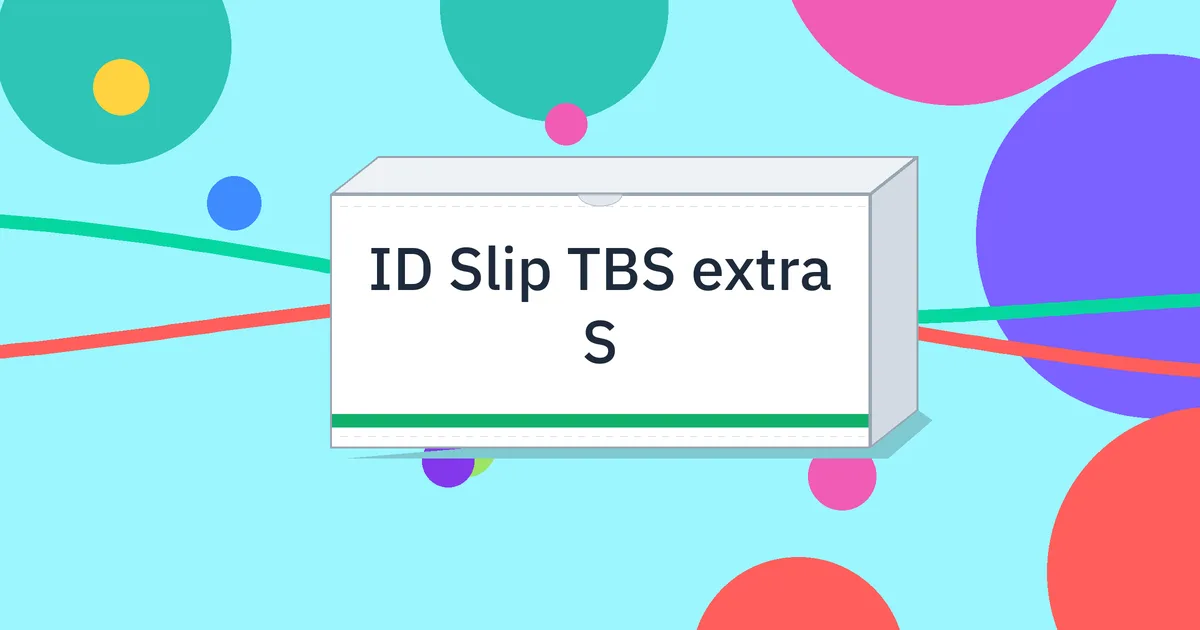 Symbolbild: Packung mit der Aufschrift ID Slip TBS extra S (PZN 16626374) – Verfügbarkeit und Bezug in Apotheken in Frankfurt am Main