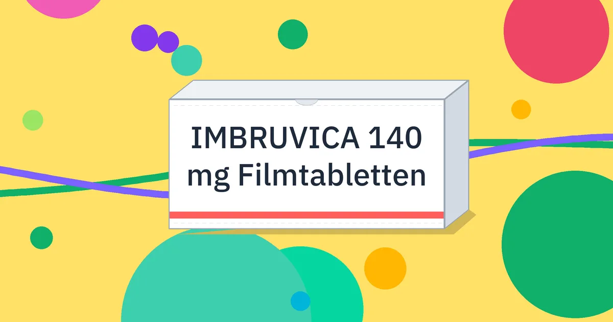 Symbolbild: Packung mit der Aufschrift IMBRUVICA 140 mg Filmtabletten (PZN 14332875) – Verfügbarkeit und Bezug in Apotheken in Frankfurt am Main