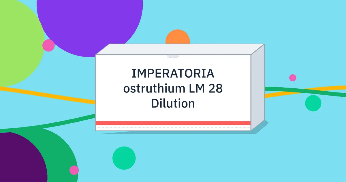 Symbolbild: Packung mit der Aufschrift IMPERATORIA ostruthium LM 28 Dilution (PZN 13559252) – Verfügbarkeit und Bezug in Apotheken in Frankfurt am Main